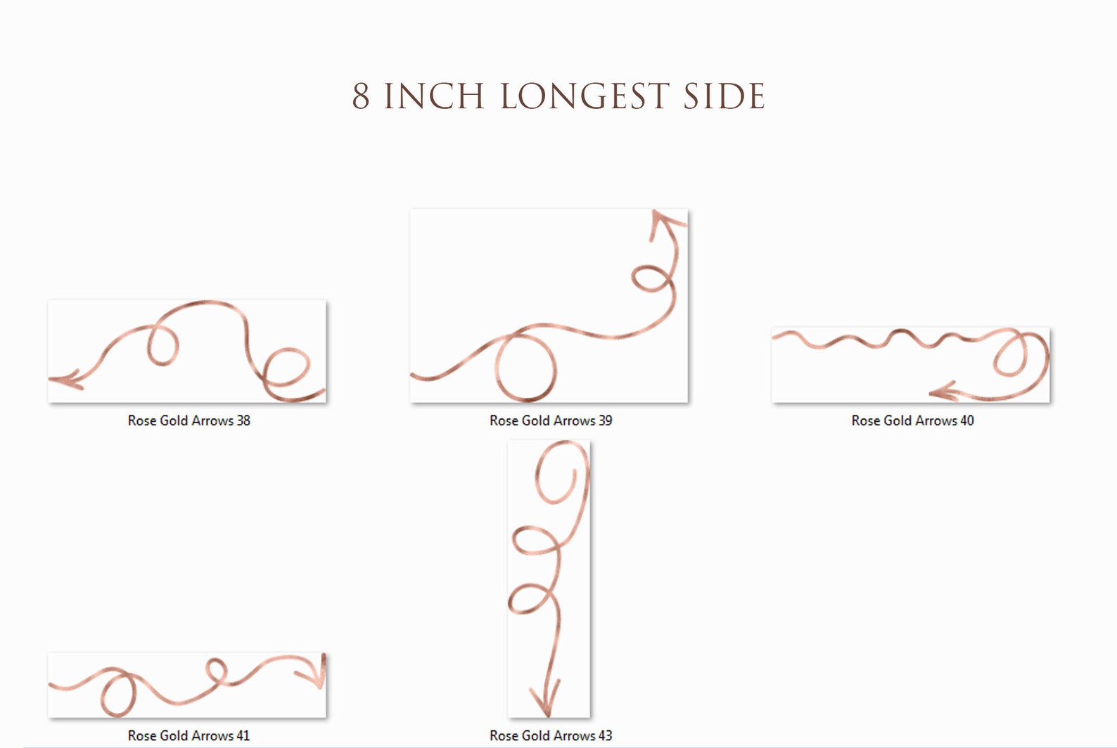 42 PNG Digital Rose Gold Arrows Clip Art Simple Curly - Etsy