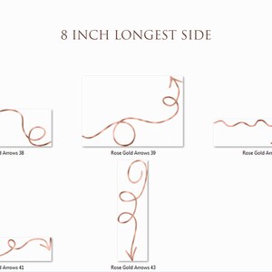42 PNG Digital Rose Gold Arrows, Clip Art, Simple Curly Arrows, Design ...