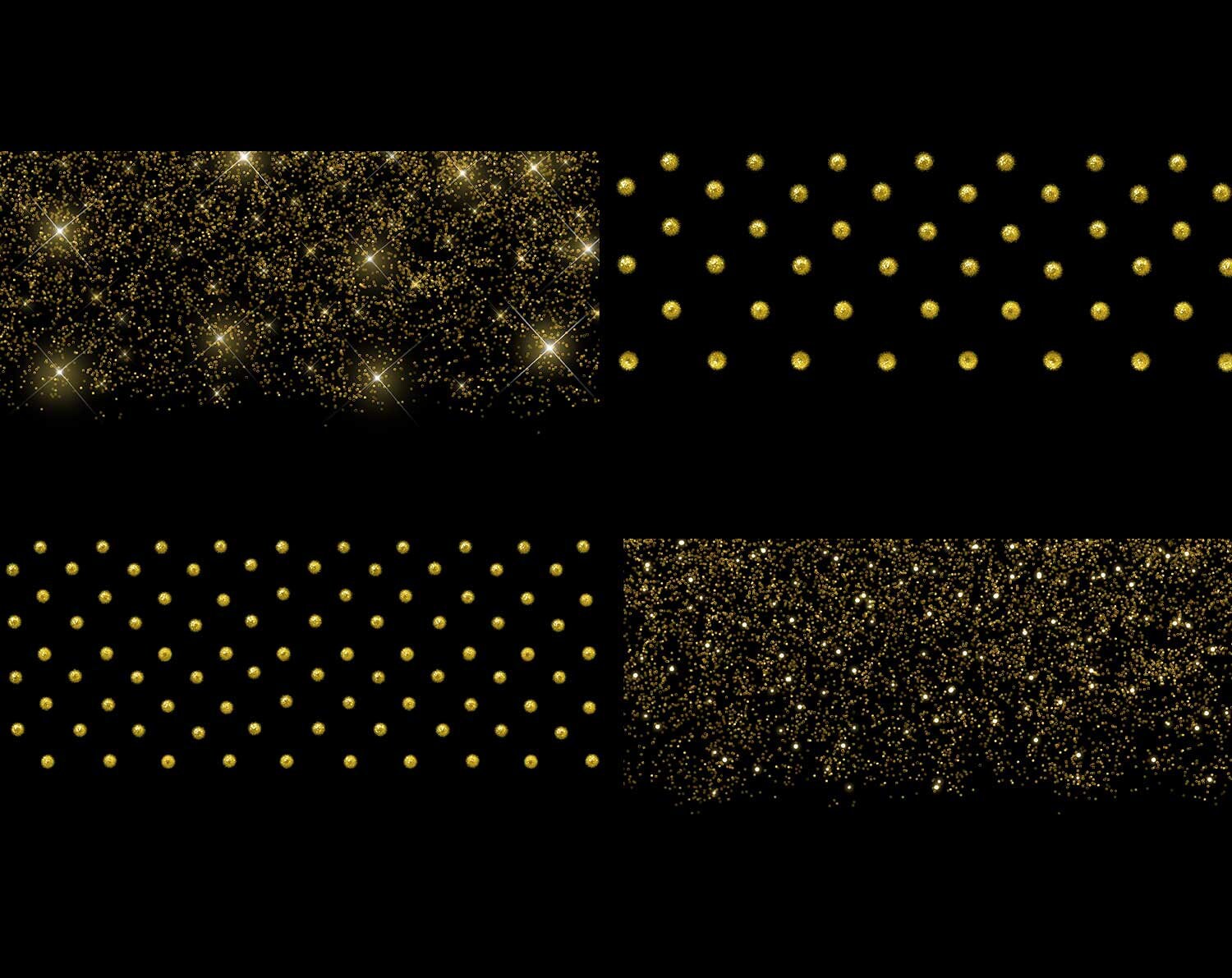 16 Gold Dust and Glitter Borders Overlay, Digital Pack, Instant ...