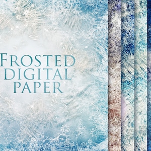 12 Winter Digital Paper, Frosted Background, Frost Digital Textures ...
