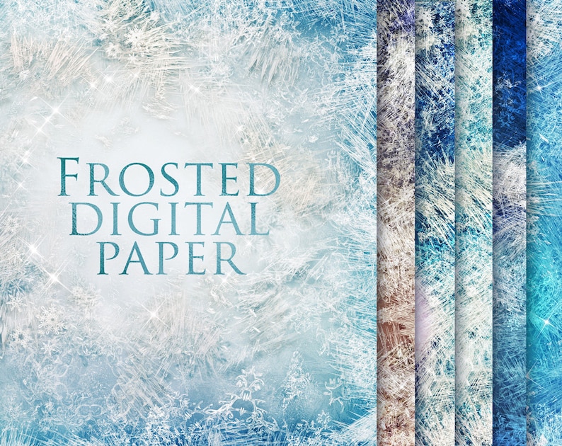 12 Winter Digital Paper Frosted Background Frost Digital - Etsy