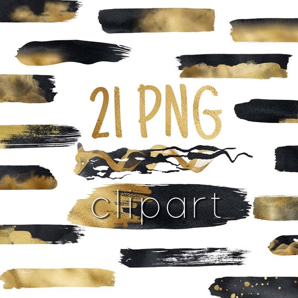 Gold Brush Strokes - Etsy