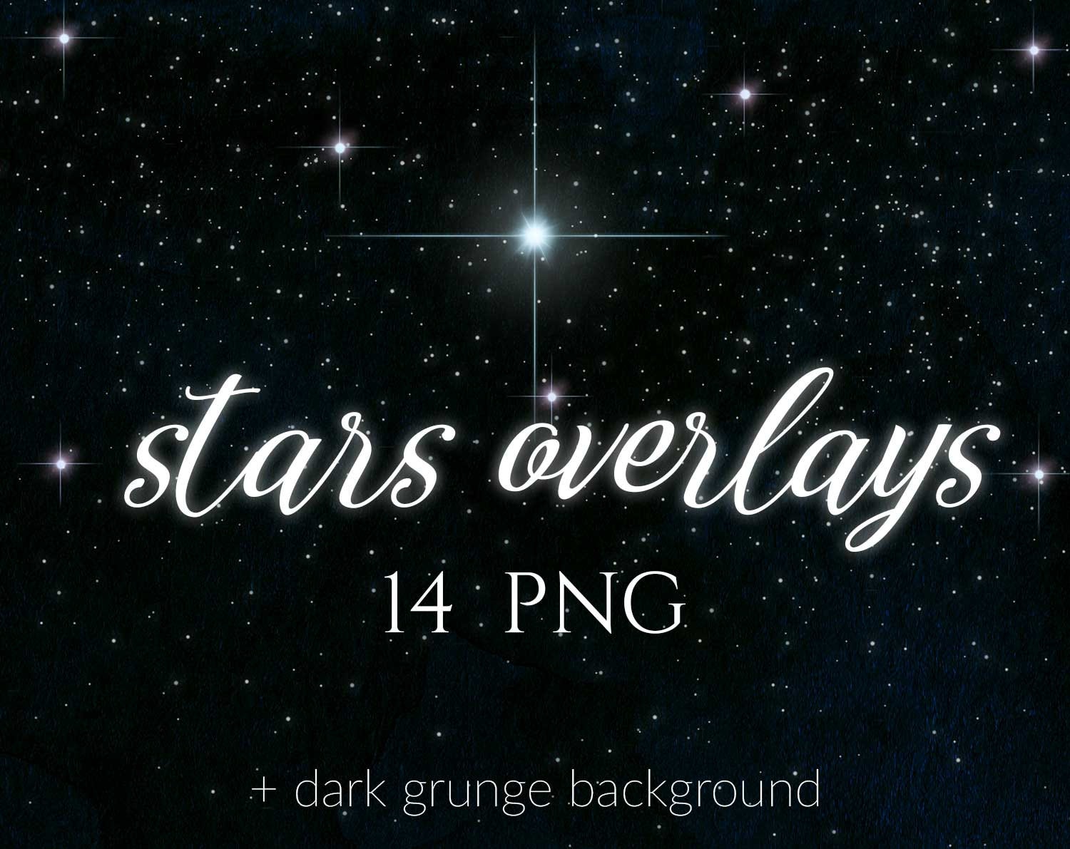 14 Stars Overlays With Transparent Background Digital Pack | Etsy