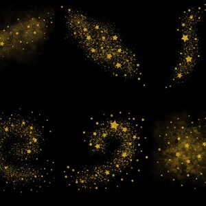 16 PNG Digital Gold Stardust, Instant Download, Design Elements, Clip ...