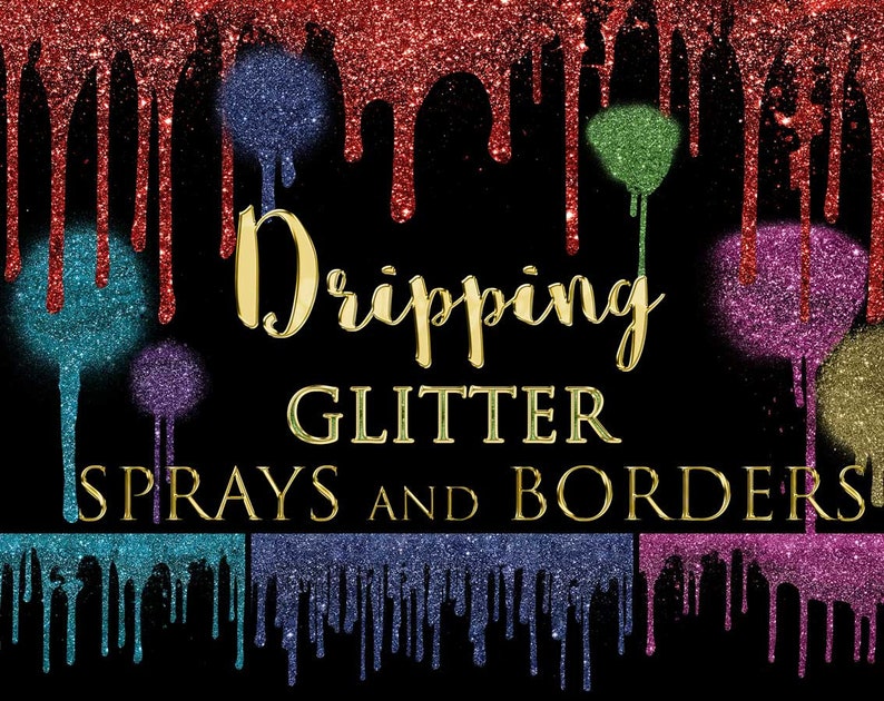PNG Instant Download Color Glitter Drips Drippy Borders - Etsy