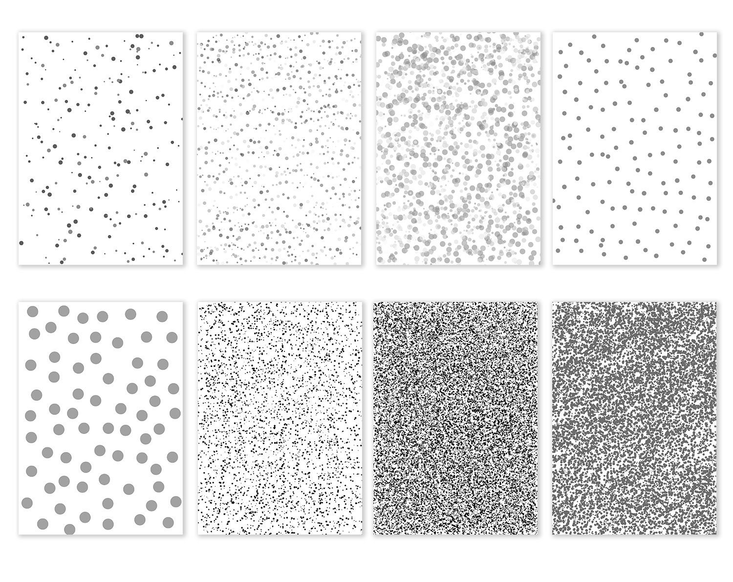 Black & White Dots, Digital Paper Pack, Clip Art Background, Print ...