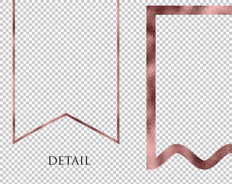 16 PNG Rose Gold Fancy Flag Shapes Digital Pack Instant | Etsy