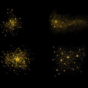 16 PNG Digital Gold Stardust, Instant Download, Design Elements, Clip ...