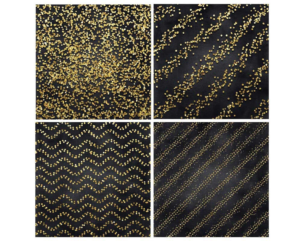 12 Digital Black & Gold Glitter Backgrounds Black and Gold - Etsy