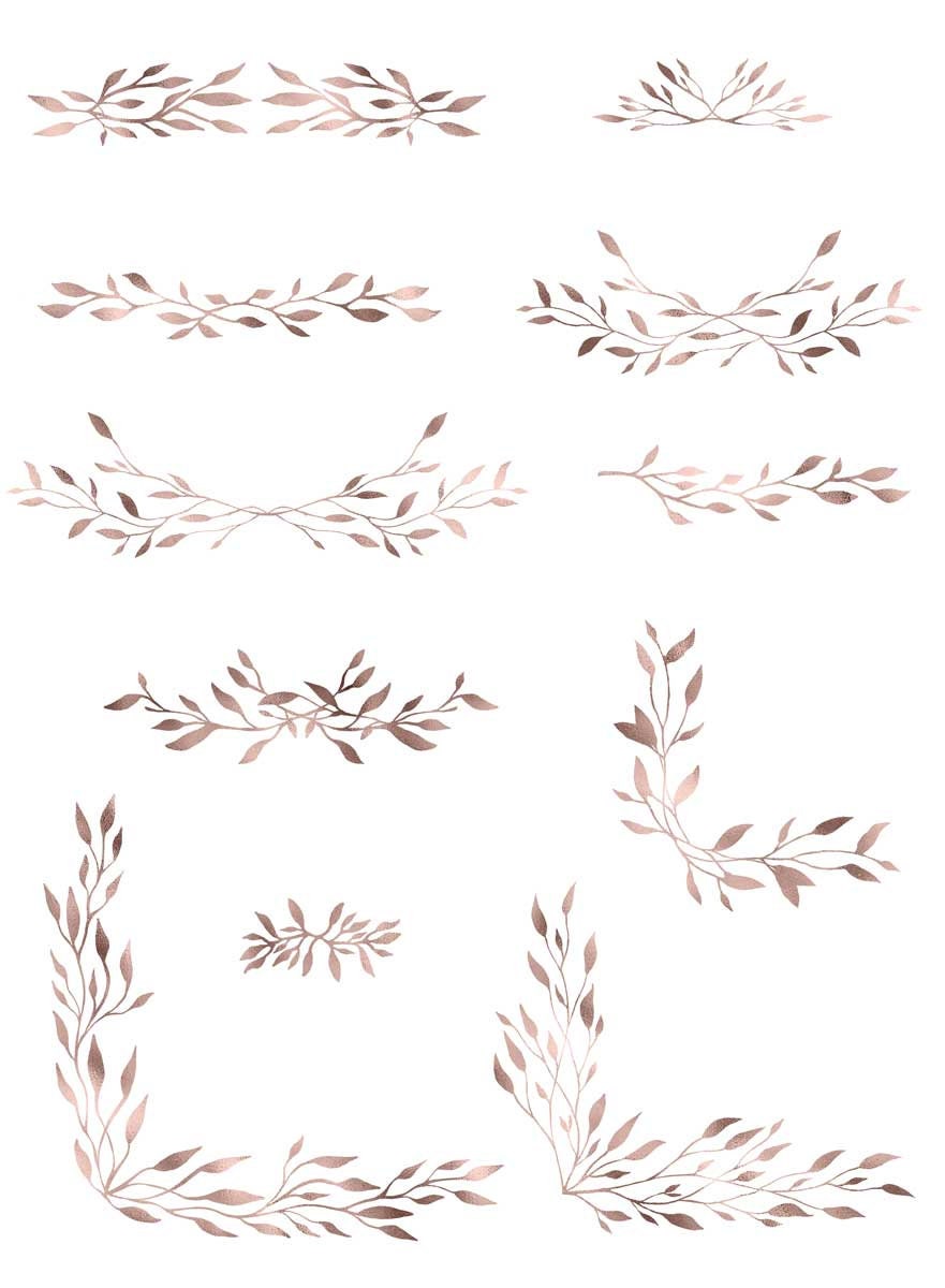 33 PNG Gold Rose Gold Silver Branch Text Dividers Branches | Etsy