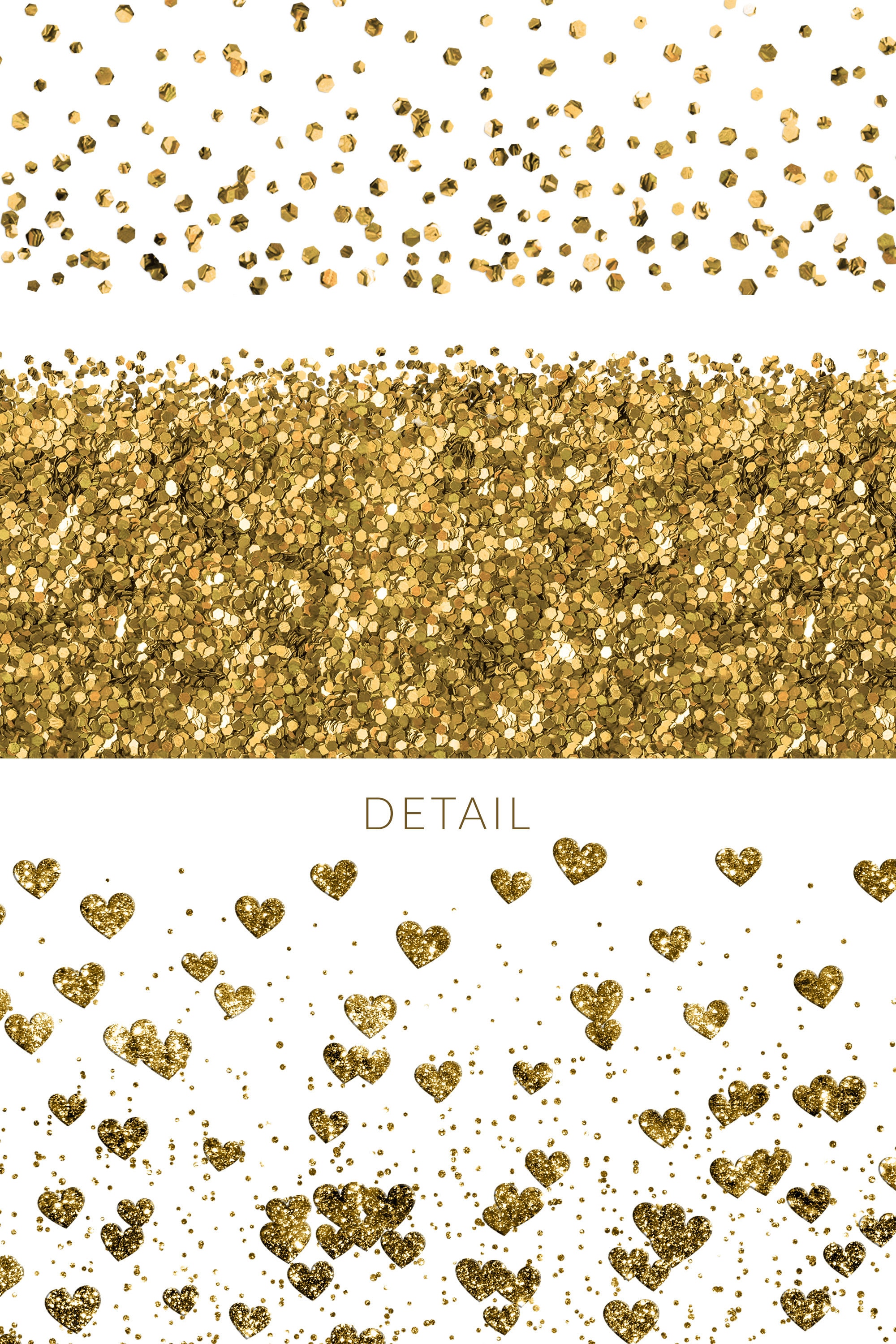 16 Gold Glitter Borders, Border Overlays, Digital Files, Instant ...