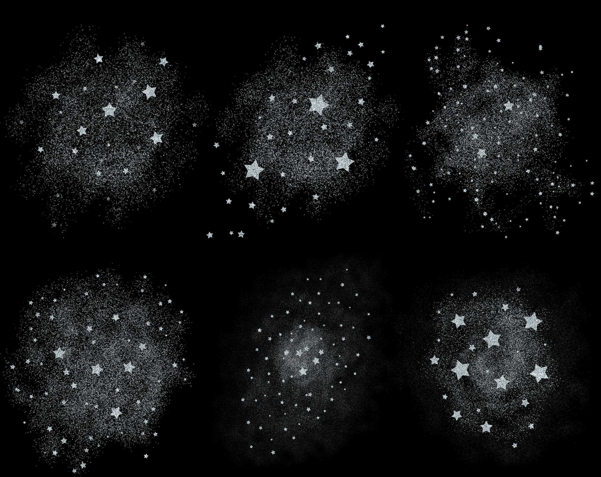 16 PNG Digital Silver Stardust Instant download design | Etsy