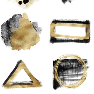 16 PNG Black and Gold Design Element, Abstract Elements, Instant ...