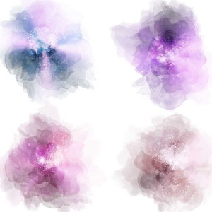 12 Digital Abstract Splashes Clip Art, Colorful Design Elements ...