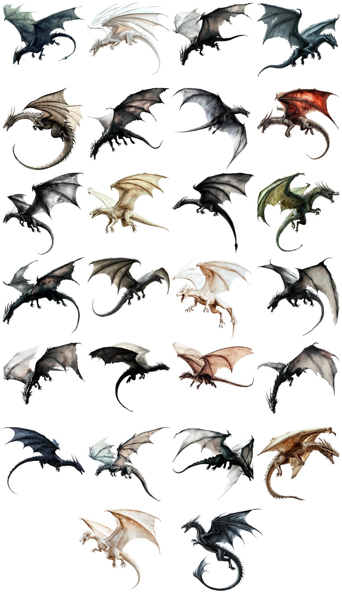 Scary Flying Dragons Clipart: Fantasy Dragons, PNG Images, Mythical ...