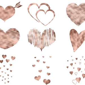 38 PNG Digital Gold and Rose Gold Hearts, Love Clip Art, Design ...