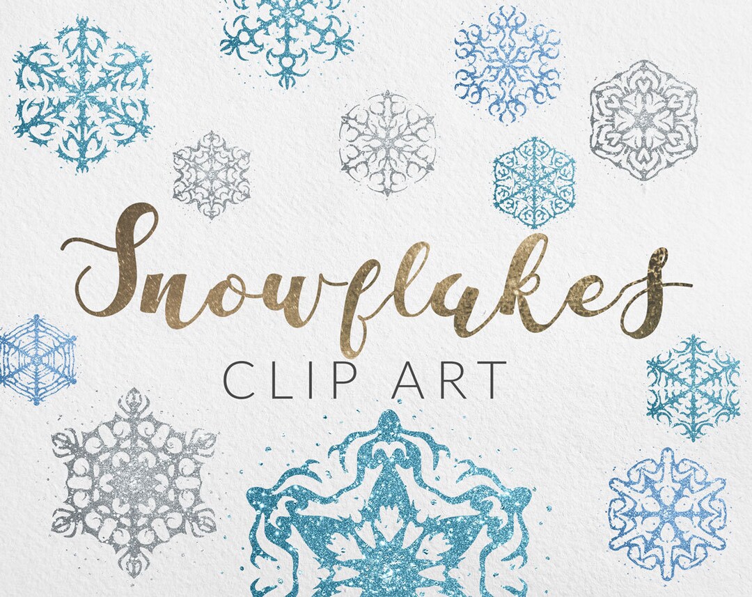 24 PNG Digital Snowflakes, Blue, Turquoise and Silver Snowflakes, Clip ...