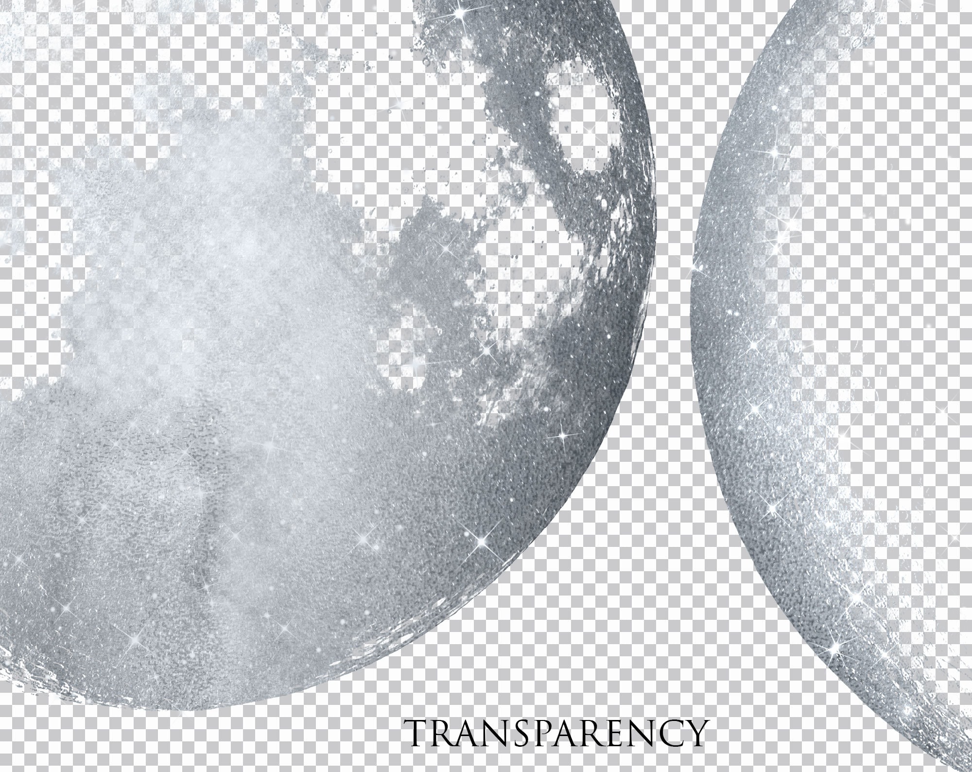 Silver Moon Clipart Instant Download Design Elements Moon - Etsy