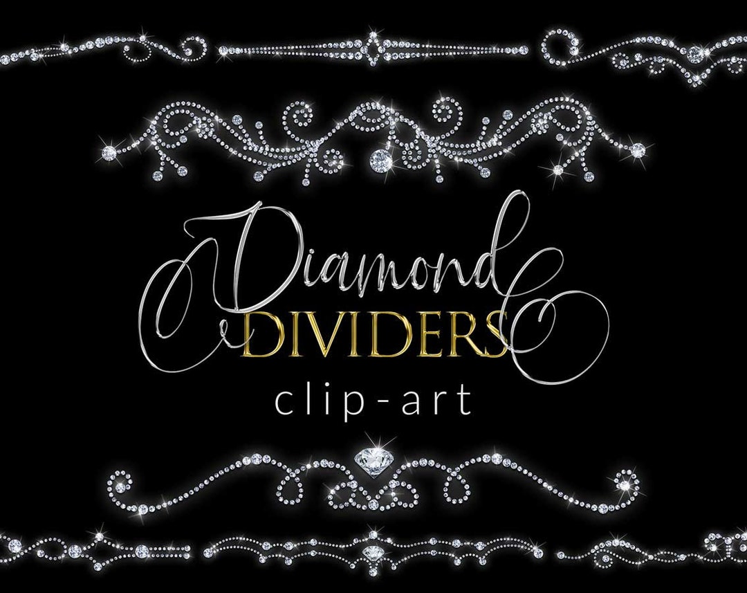 16 PNG Diamond Text Dividers, Clipart, Gemstone Design Elements ...