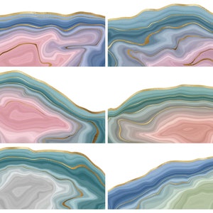 16 PNG Digital Agate Borders With Gold Veins, Clip Art, Digital Agate ...