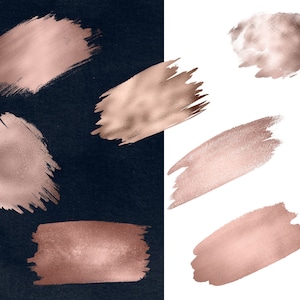 14 Rose Gold Brush Strokes, Digital Files, Instant Download, Design ...