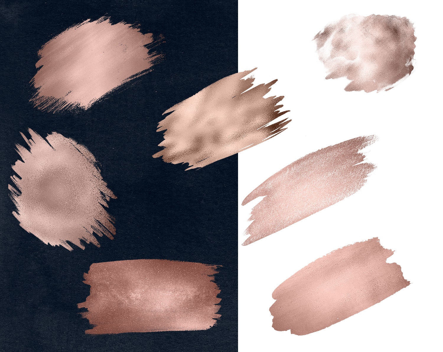 14 Rose Gold Brush Strokes Digital Files Instant Download - Etsy