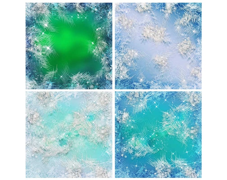 12 Winter Digital Paper, Frosted Background, Frost Digital Textures ...
