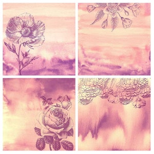 12 Digital Pink Watercolor Backgrounds, Instant Download, Digital Files ...