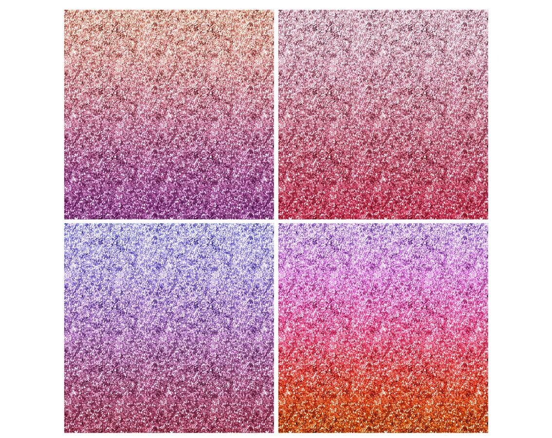 18 Ombre Glitter Digital Paper Digital Rainbow Glitter | Etsy