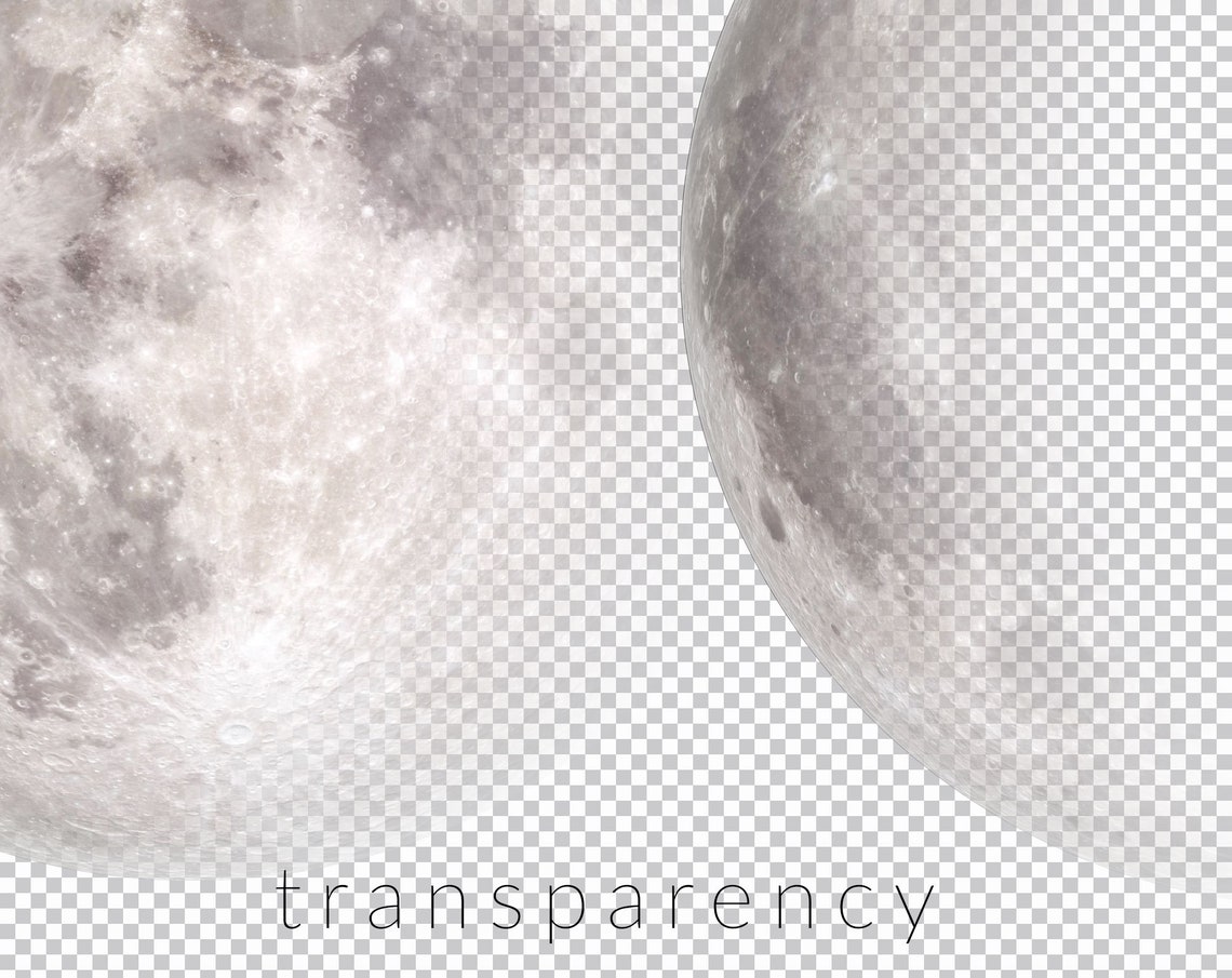 15 PNG Digital White Moon Instant Download Design Elements - Etsy