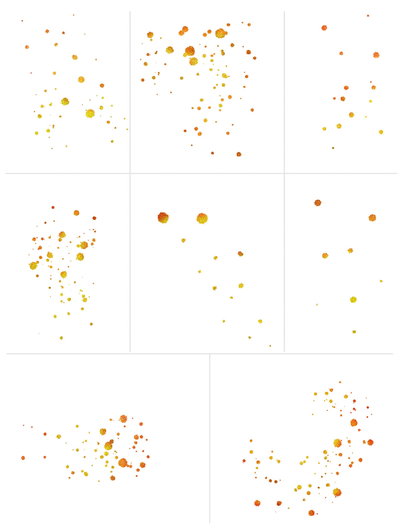 16 PNG Digital Yellow Paint Splatters Yellow Orange Glitter - Etsy
