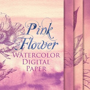12 Digital Pink Watercolor Backgrounds, Instant Download, Digital Files ...