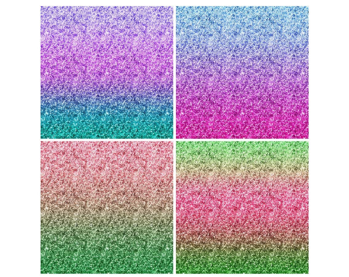 18 Ombre Glitter Digital Paper Digital Rainbow Glitter | Etsy