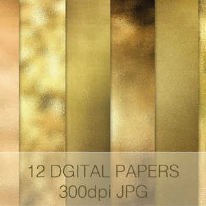 Golden Digital Paper Pack, Gold Paper Texture, Golden Background - Etsy