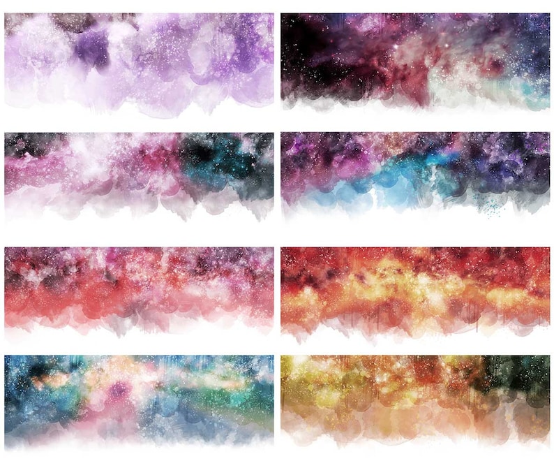 16 PNG Space. Galaxy Borders, Digital Pack, Instant Download, Border ...