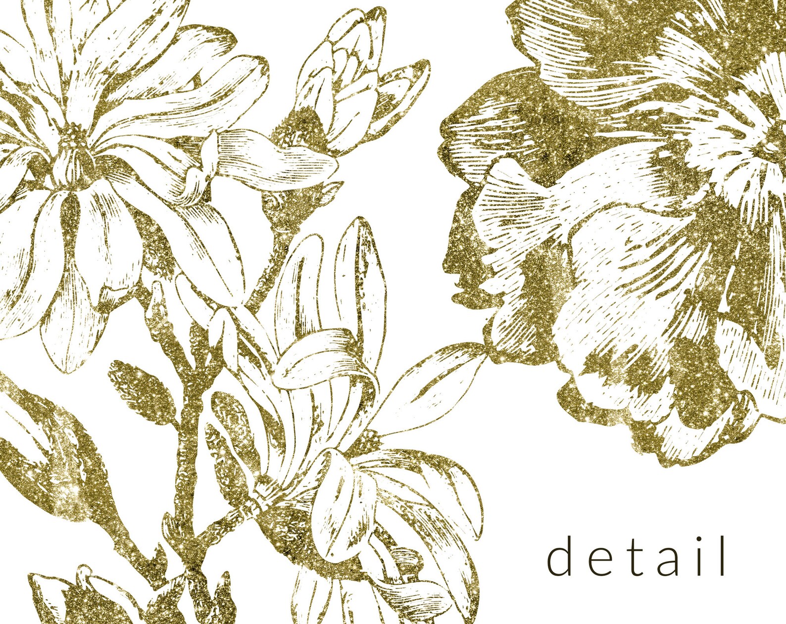 20 PNG Gold Glitter Flowers Clip Art Design Elements - Etsy