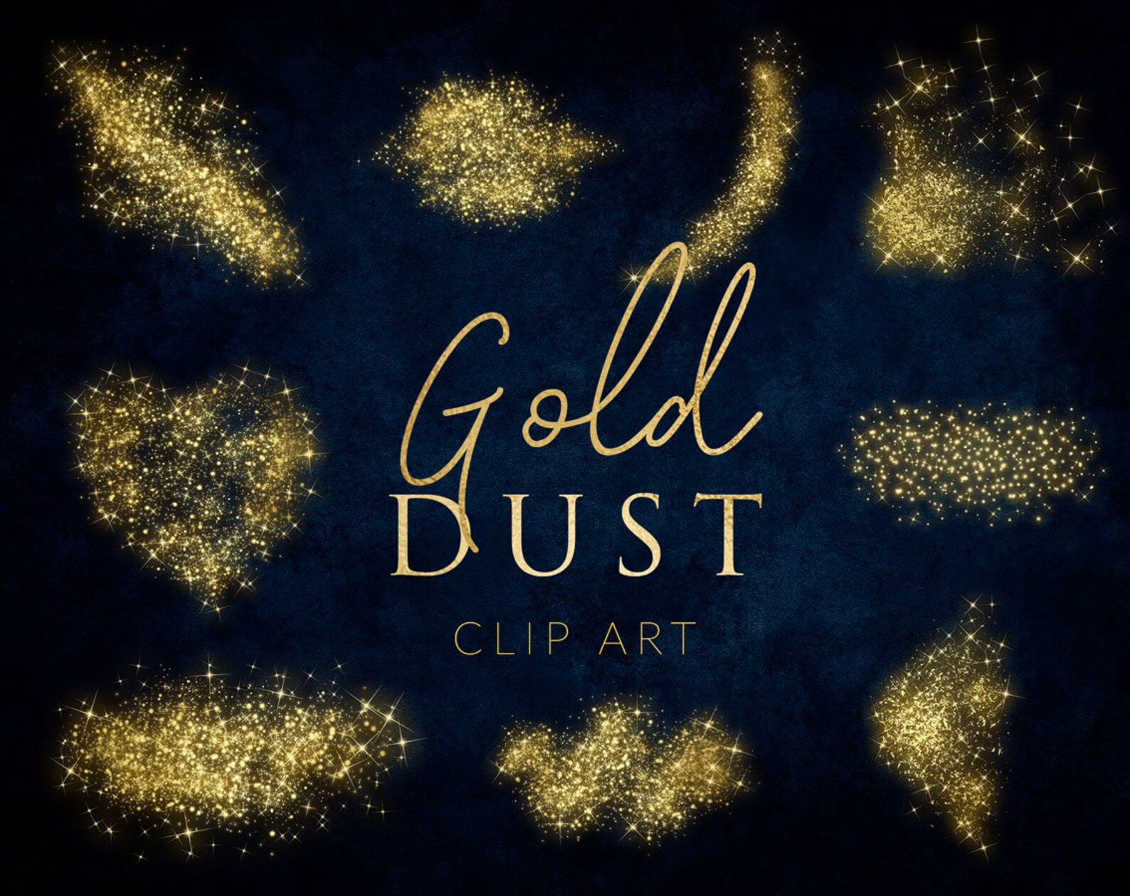 16 PNG Digital Gold Dust Instant Download Design Elements | Etsy