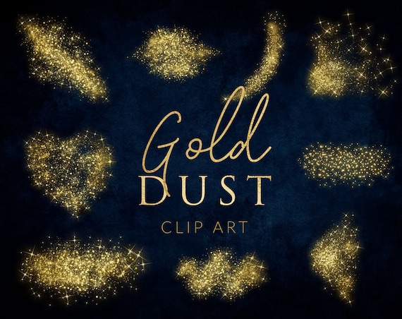 16 PNG Digital Gold Dust Instant Download Design Elements | Etsy