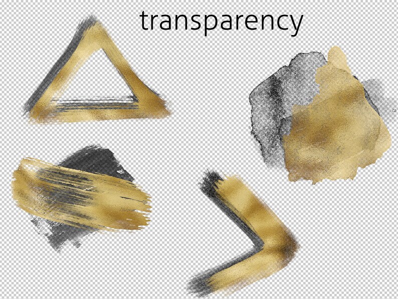 16 PNG Black and Gold Design Element, Abstract Elements, Instant ...
