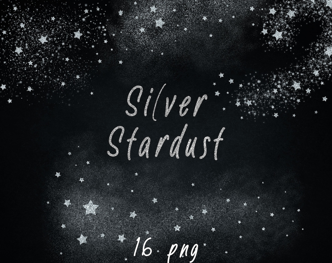 16 PNG Digital Silver Stardust, Instant Download, Design Elements, Clip ...