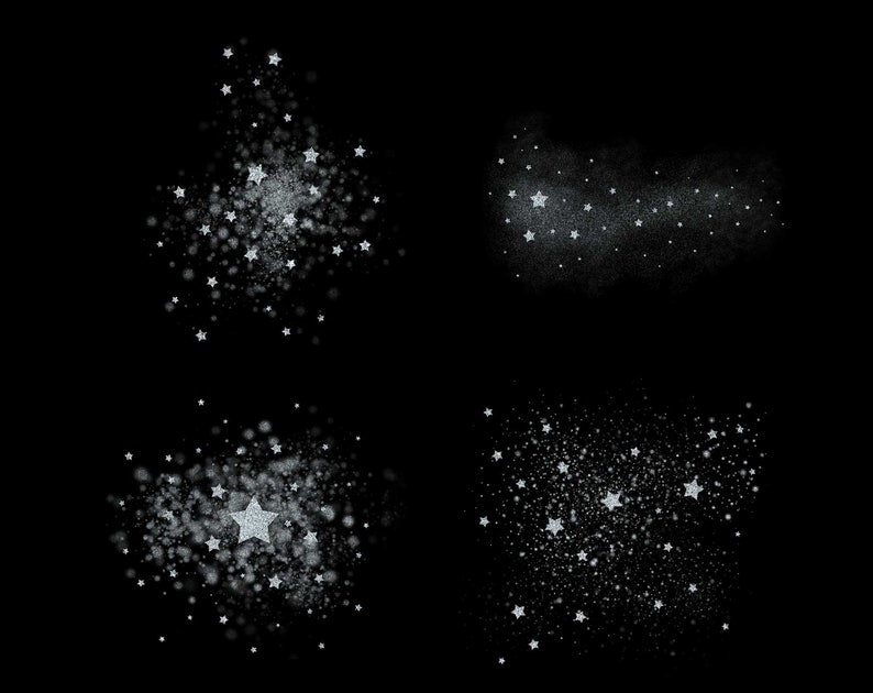 16 PNG Digital Silver Stardust Instant Download Design - Etsy