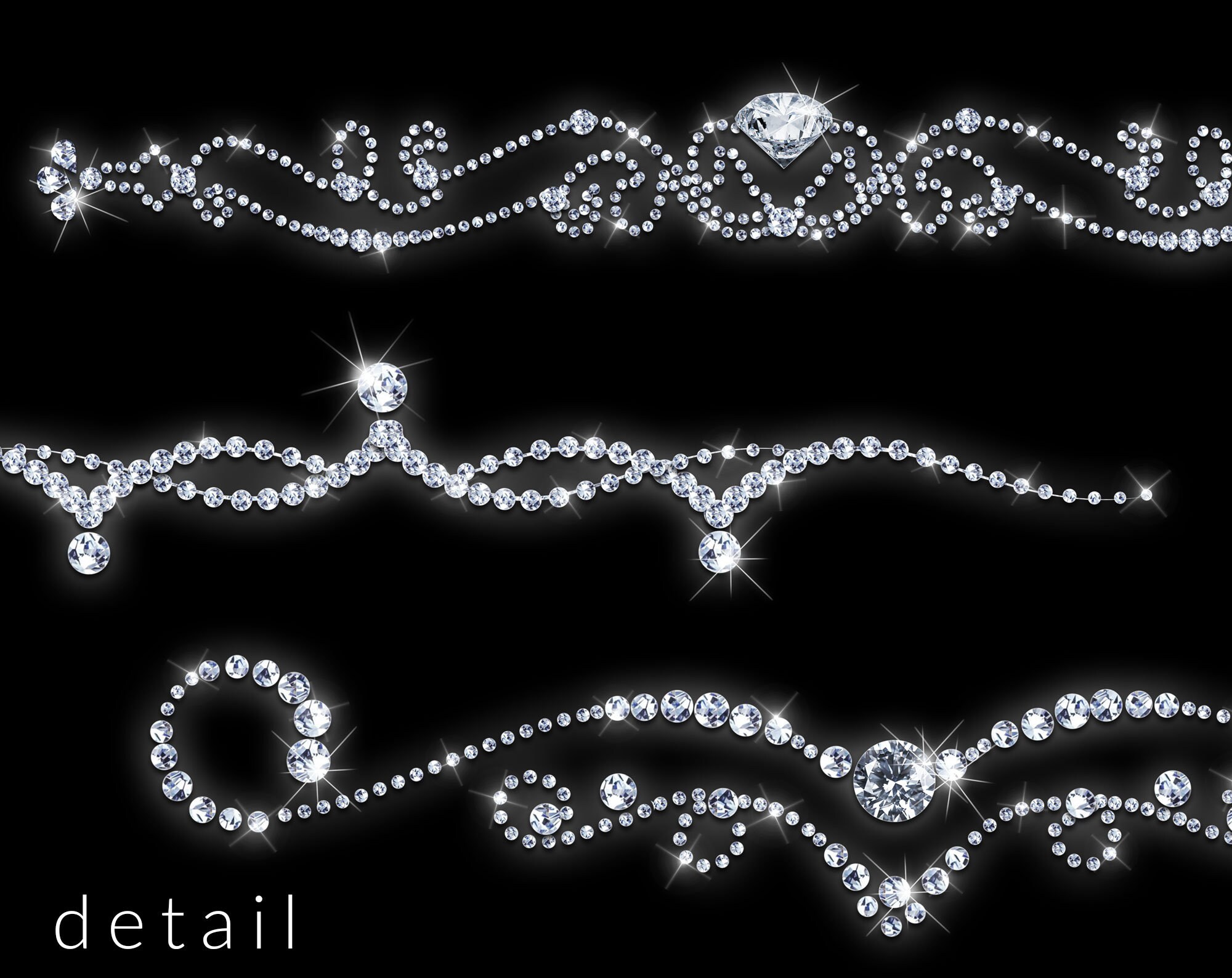 16 PNG Diamond Text Dividers, Clipart, Gemstone Design Elements ...