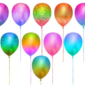 20 PNG Rainbow Balloons, Instant Download, Design Elements, Color ...