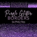 16 Purple Glitter Borders, Border Overlays, Digital Files, Instant ...