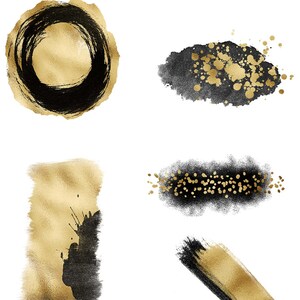 16 PNG Black and Gold Design Element, Abstract Elements, Instant ...