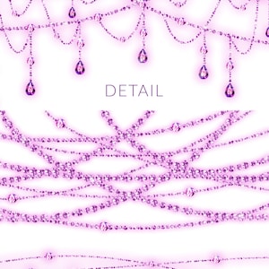 16 PNG Purple Beaded Glowing Borders, Digital Files, Instant Download ...
