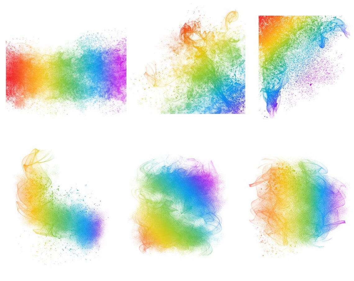 12 Digital Abstract Rainbow Splashes Clip Art Colorful - Etsy