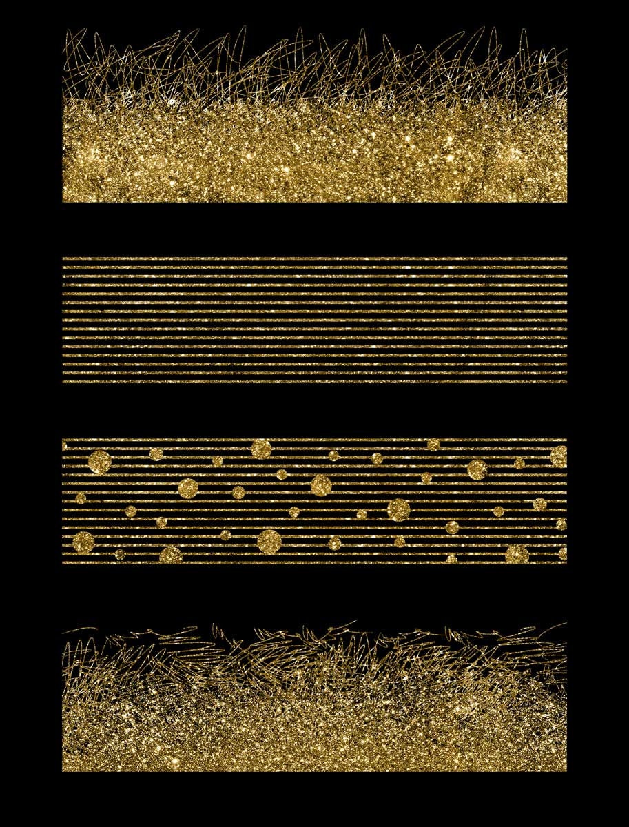 16 Gold Abstract Borders Border Overlays Digital Files | Etsy