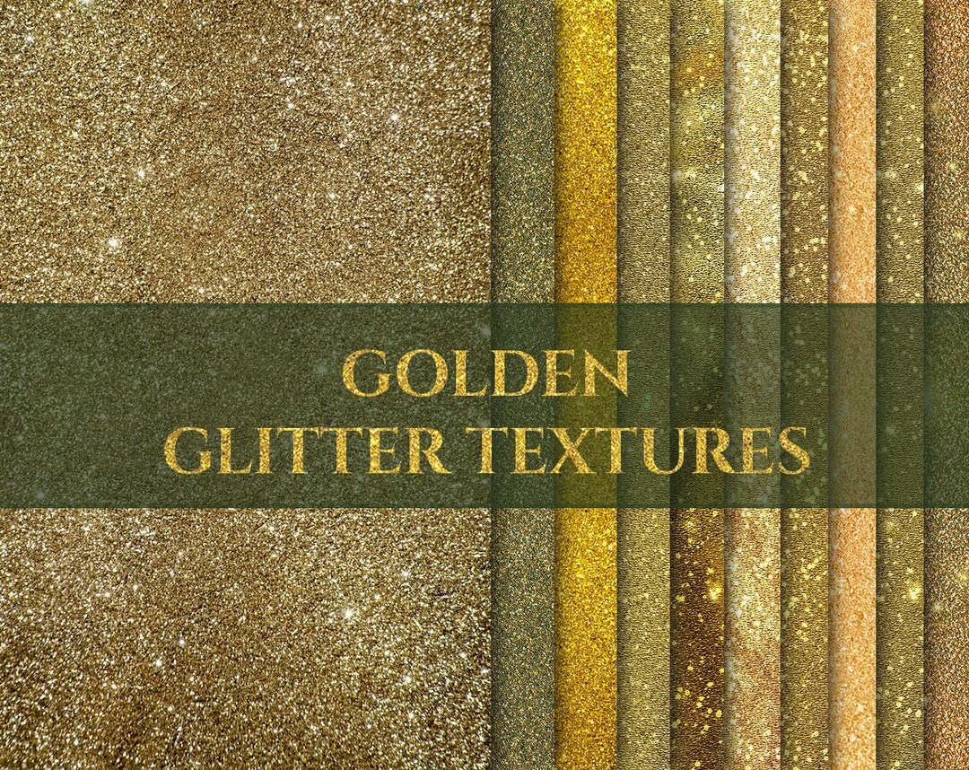 Golden Glitter Digital Paper Pack, Gold Paper Texture, Golden ...