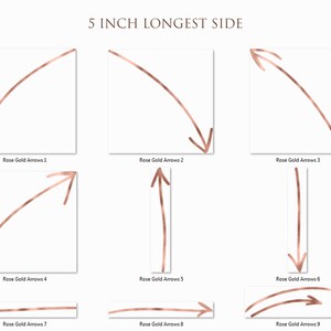 42 PNG Digital Rose Gold Arrows, Clip Art, Simple Curly Arrows, Design ...